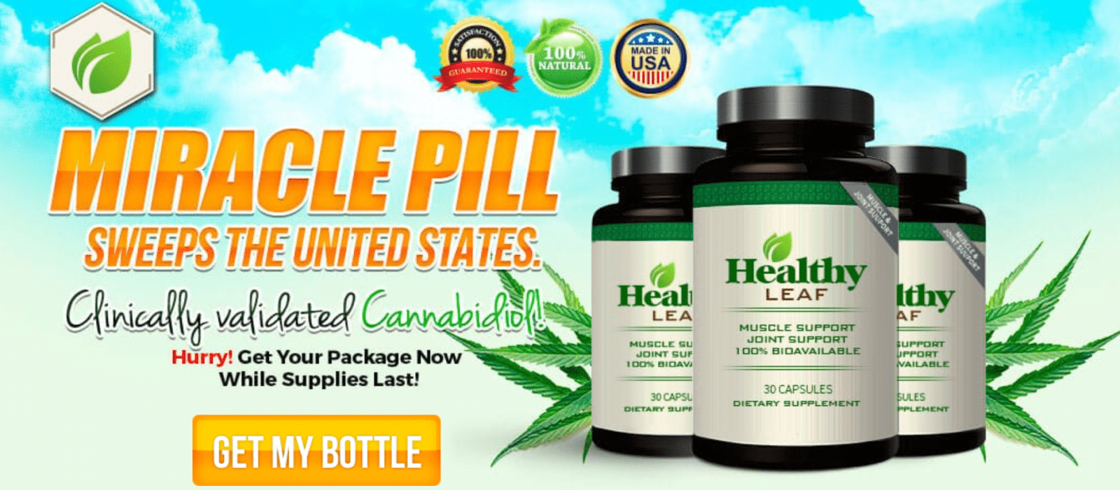 Healthy Leaf CBD Bottle