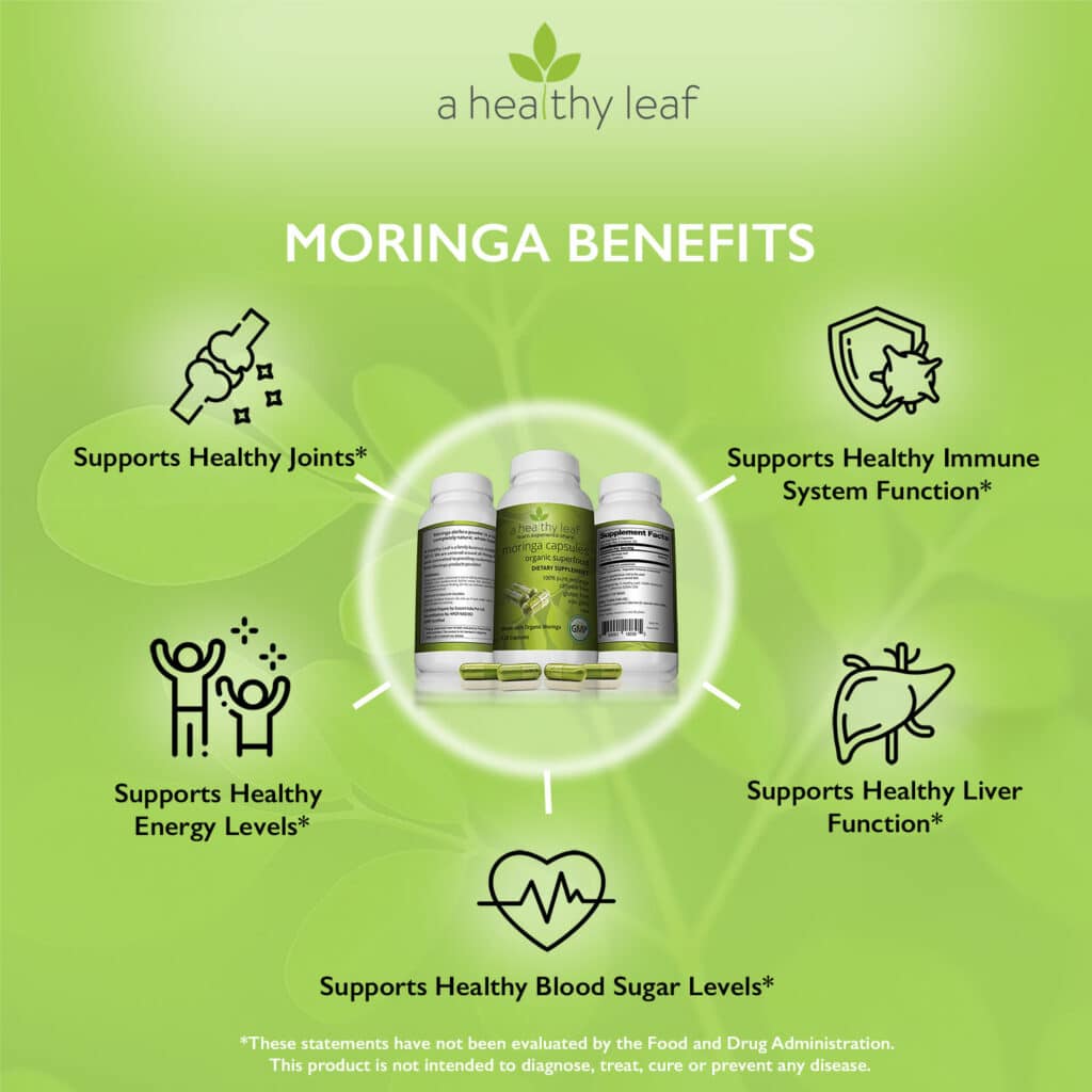 A Healthy Leaf Moringa Capsules | Pure & Green | From Organic Moringa
