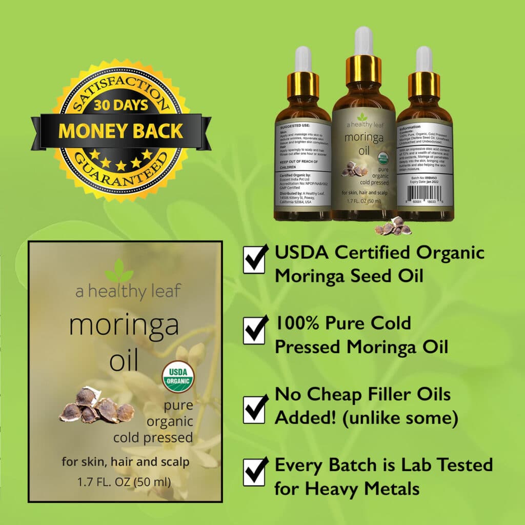 Moringa Oil: USDA Certified Organic Moringa Seed Oil - Unrefined